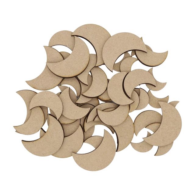 MDF LUNA MEZZALUNA Forme Artigianato Abbellimenti Decorazioni Legno ...