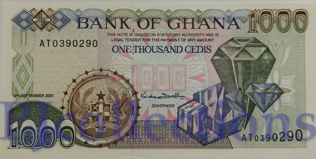 GHANA 1000 CEDIS 03/09/2001 PICK 32f UNC RARE EUR 29,99 - PicClick FR