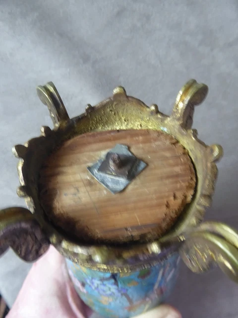 BEAU PIED DE LAMPE ancien, en émail cloisonné, sur pied en bronze. EUR ...