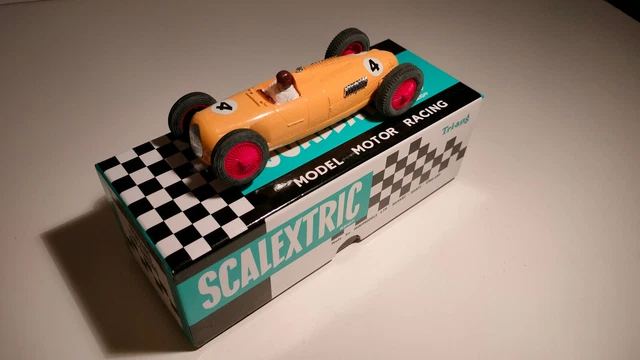 SCALEXTRIC (C71) VINTAGE 1/32 Auto Union 1936 Pink kar + Boîte repro ...