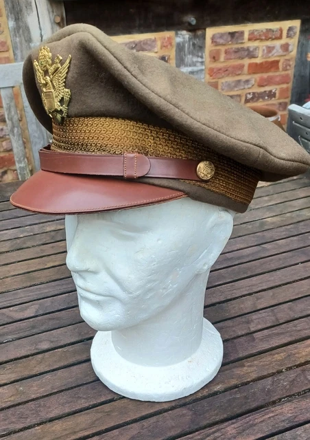 ORIGINAL WW2 USAAF US Army, Army Air force Officers Hat Peaked Cap £135 ...