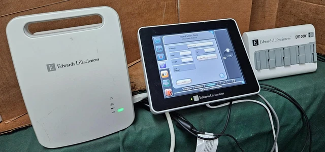 EDWARDS LIFESCIENCES EV1000 DATABOX & MONITOR + EVPMP PUMP/POWER SUPPLY ...