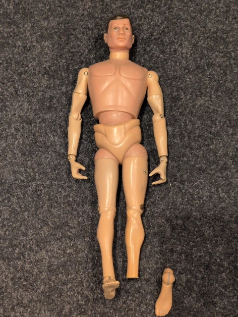 VINTAGE ACTION MAN Early Painted Hard Head Figure, Hard Hands, Brown ...
