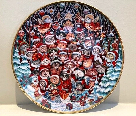 FRANKLIN MINT CHRISTMAS Cats Santa Claws by Bill Bell Plate #H3544 ...