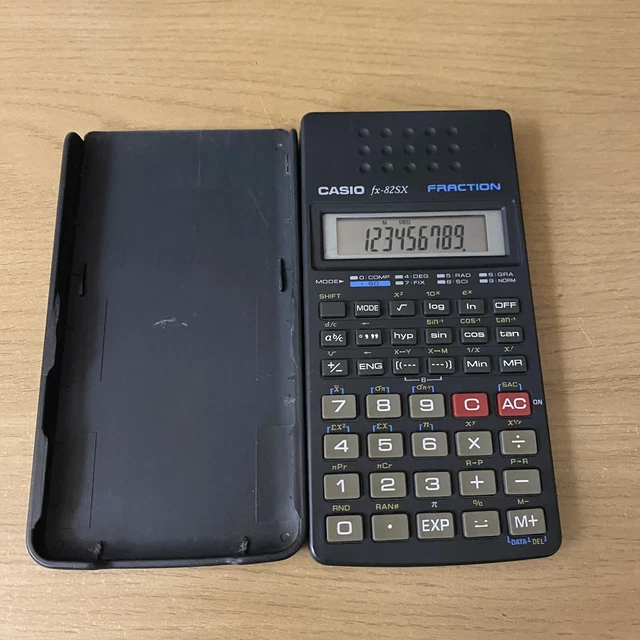 VINTAGE 90S CASIO FX-82SX FRACTION SCIENTIFIC CALCULATOR WITH SLIDING ...