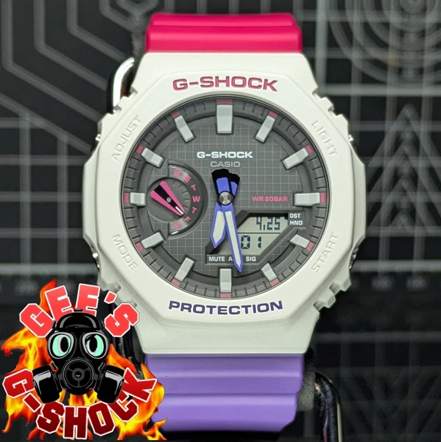 RARE CASIO G-SHOCK GA-2100 THROWBACK 90s White Pink CasiOak GA-2100THB ...