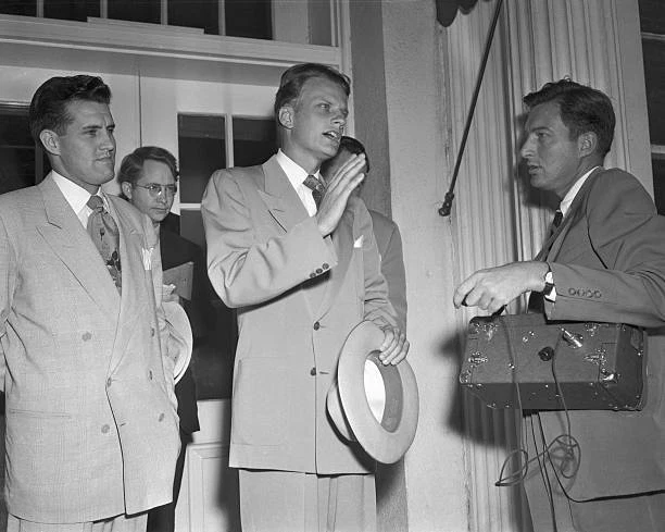 CLERGYMEN CLIFF BARROW And Billy Graham At White House 1950 Politician ...