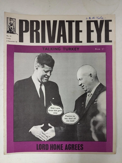 PRIVATE EYE MAGAZINE JFK Eisenhower cover No.23 Friday 2nd November ...