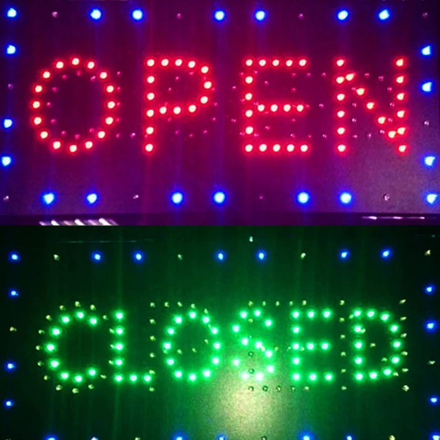 OPEN/CLOSED LED SIGN Store Shop Business Sign Display Shop Bar Neon ...