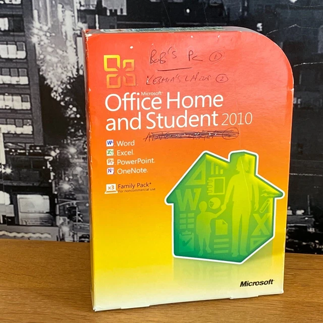 MICROSOFT OFFICE 2010 Home Student DVD Word Excel PowerPoint Windows 10 ...