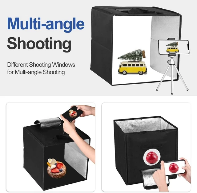LIGHT BOX PHOTOGRAPHY, 12"x12"/30x30cm Product Photo Studio Lightbox ...
