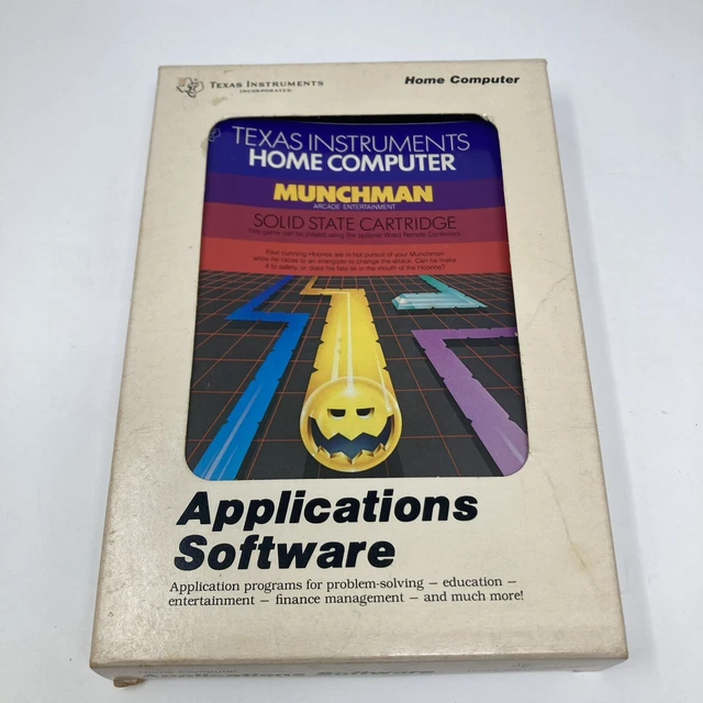 TEXAS INSTRUMENTS TI 99/4a Munchman Computer Cartridge Game Complete ...