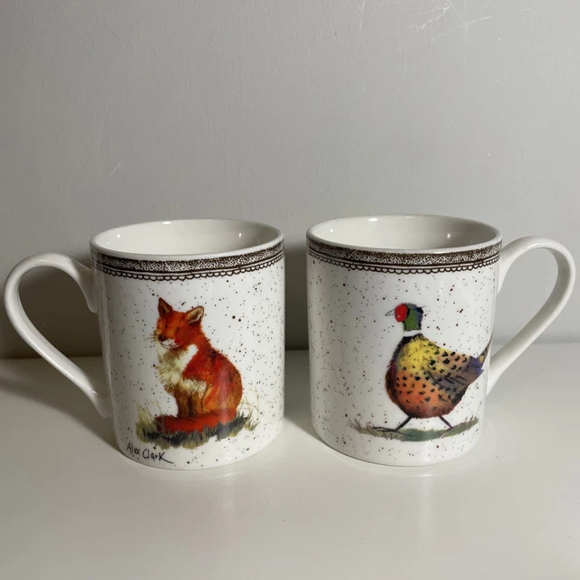 QUEENS BY CHURCHILL Alex Clark Wildlife Fox & Pheasant Mugs £15.00 ...