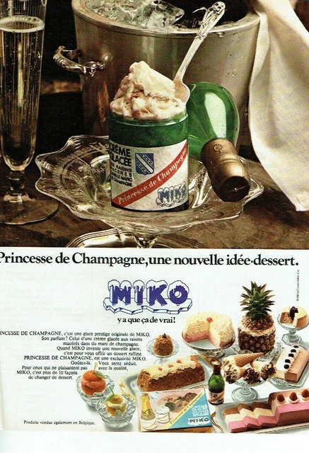 PUBLICITÉ ADVERTISING 820 1975 Miko glaces cremes glacées Princesse ...