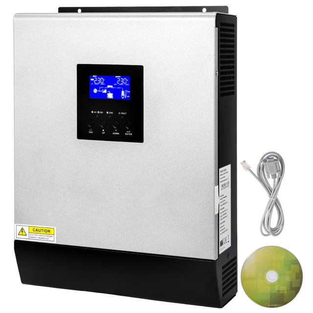 2400W HYBRID SOLAR Inverter 220VAC 50A PWM 3KVA 24VDC Pure Sine Wave ...