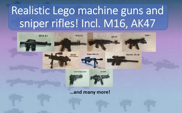 LEGO MACHINE GUNS & sniper rifles - M16, Uzi, AK47, M240, 50 cal and ...