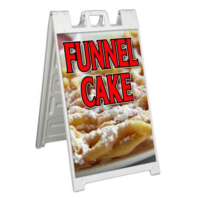 FUNNEL CAKE SIGNICADE 24x36 AFrame Plastic Sidewalk Sign CARNIVAL FAIR ...