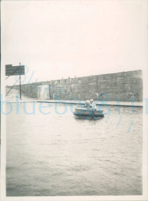 1930S PHOTO BLACKPOOL Boating pool Father and son on boat 3.5x2.5" £8. ...