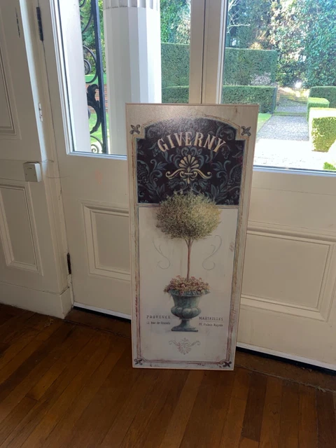 VINTAGE BOX FRAME Picture Topiary Tree Antique Garden Urn French Fleur ...