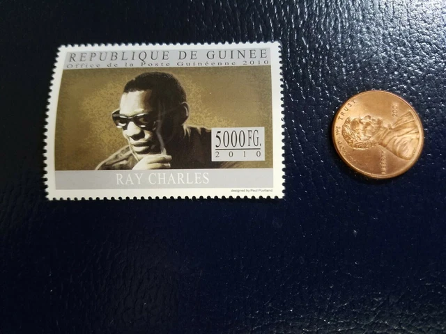 RAY CHARLES AMERICAN Singer Songwriter Republique de Guinee 2010 Stamp ...