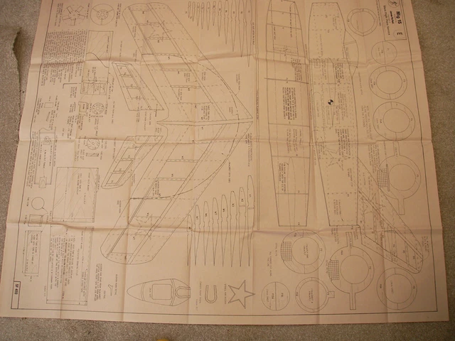 SILENT FLIGHT PLANS of the Mig 15 a scale model 37" wingspan £10.78 ...