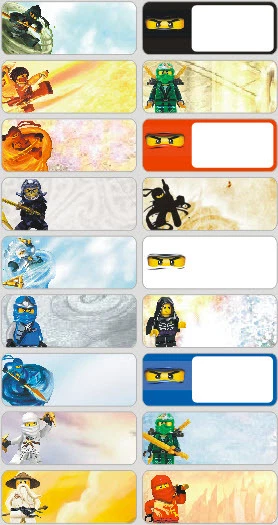 18 LEGO NINJAGO Personalised name Label Sticker School book vinyl Ninja ...