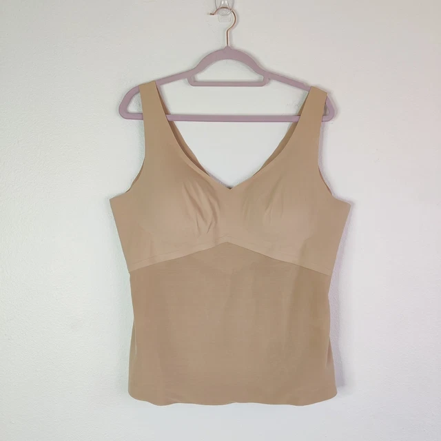 HONEYLOVE LIFTWEAR SHAPING Tank Top Sand Tan 2X Built in Bra Slimming ...