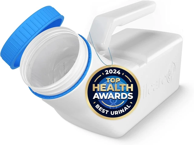 THICK PLASTIC URINALS with Glow Lid for Men - 1000mL Leak-Proof ...