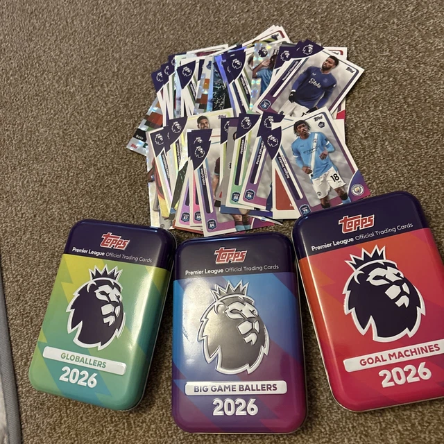 100 CARDS TOPPS 2026 Premier League 25/26 Tin starter bundle joblot ...
