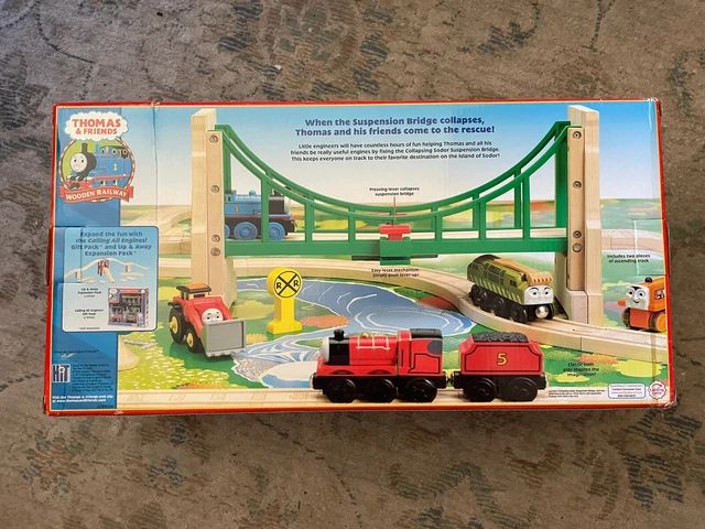 LEARNING CURVE WOODEN Thomas Train Collapsing Sodor Suspension Bridge ...