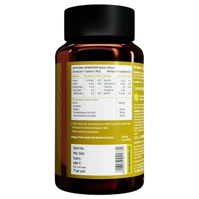 HEALTHKART HK VITALS Omega 3 (60 Fish Oil Capsules) £19.70 - PicClick UK