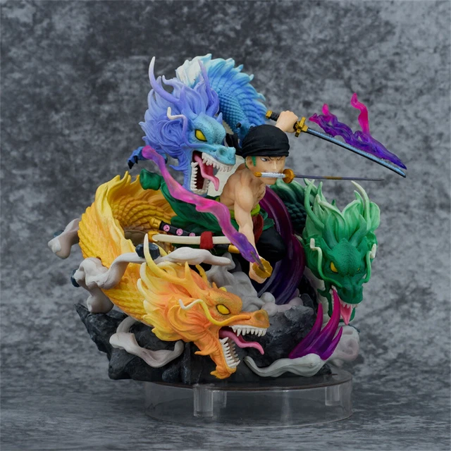 ANIME ONE PIECE Roronoa Zoro Sanlong Figure PVC Model Toy 17cm No Box ...