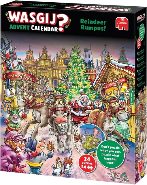 WASGIJ CHRISTMAS PUZZLE Advent Calendar 2025, Reindeer Rumpus! - Daily ...