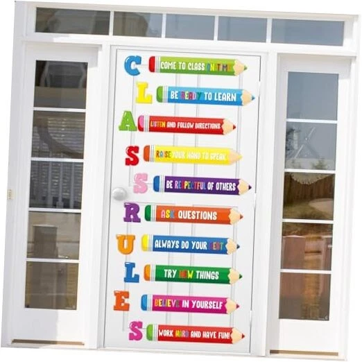 CLASSROOM RULES POSTER Stickers, Inspirational Motivational Class rules ...