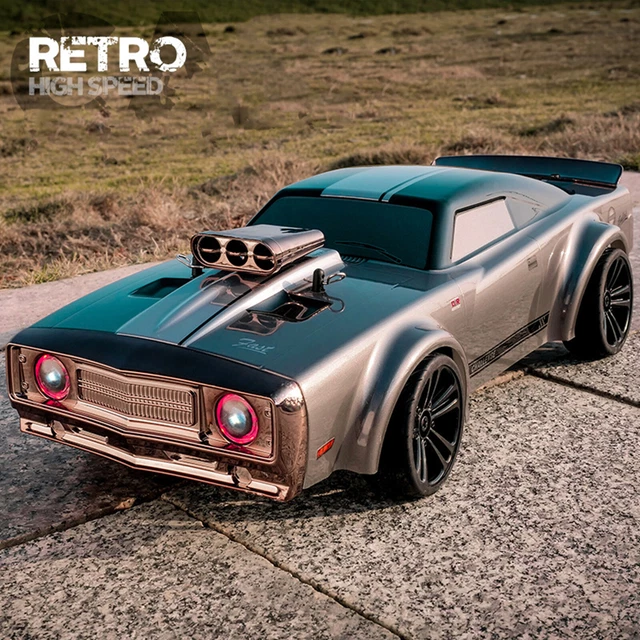 1:16 SCALE 4WD RC Drift Car - Muscle Style, 22MPH,Multi-Color LED ...