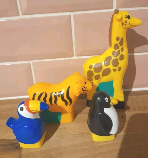 MEGA BLOKS ZOO Safari Animals Large Blocks Duplo Giraffe Toucan Penguin ...