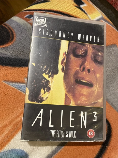 ALIEN 3 MOULDY Ex Rental Big Box Vhs Tape (See Pics) Reversible Sleeve ...
