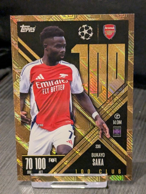 TOPPS MATCH ATTAX EXTRA 2024/25 2025 Bukayo Saka Arsenal 100 Club Card ...