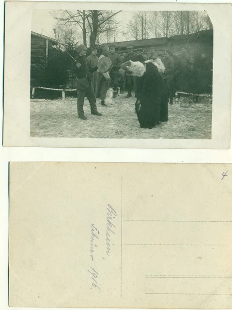GERMANY, BIRKHEIM, GERMAN soldiers and officers, WW1, 1916, Bear dance ...