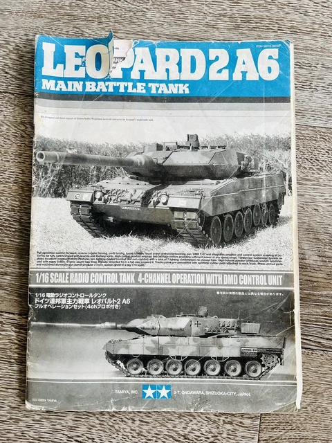 TAMIYA ORIGINALE LEOPARD 2A6 Main Battle Tank Rc Manuale #56019,52020 ...