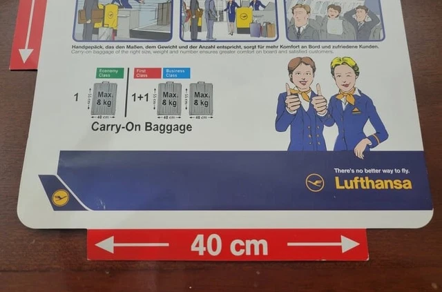 RARE LUFTHANSA AIRLINES Aviation Carry-on Baggage Notification Poster ...