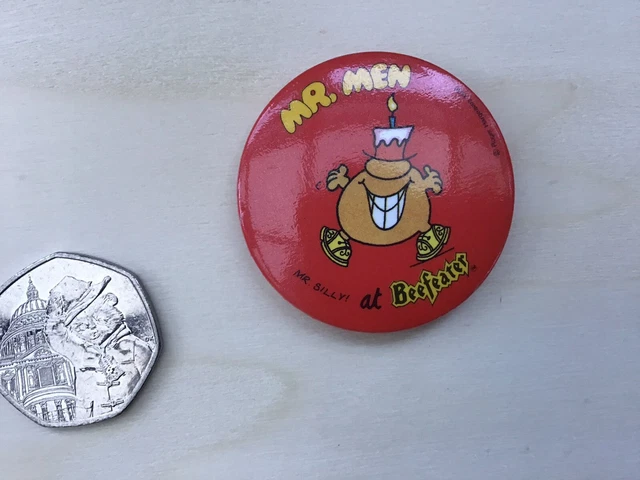 VINTAGE 1980S BEEFEATER Mr. Men “Mr. Silly” Pin Badge £2.00 - PicClick UK