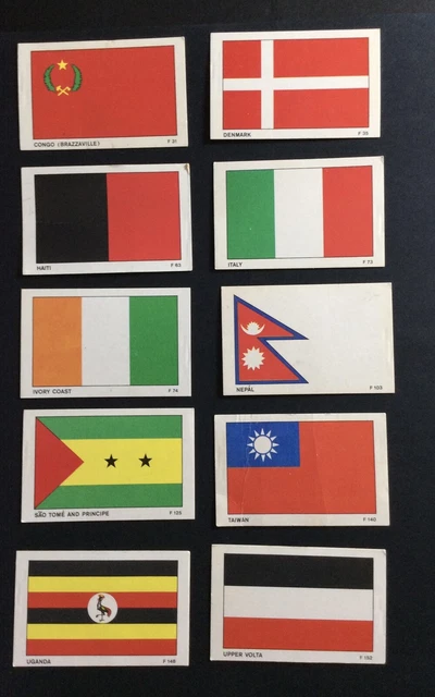 GLOBAL FLAGS DANDY (Made in Denmark) Collectable Cards (10) $5.00 ...
