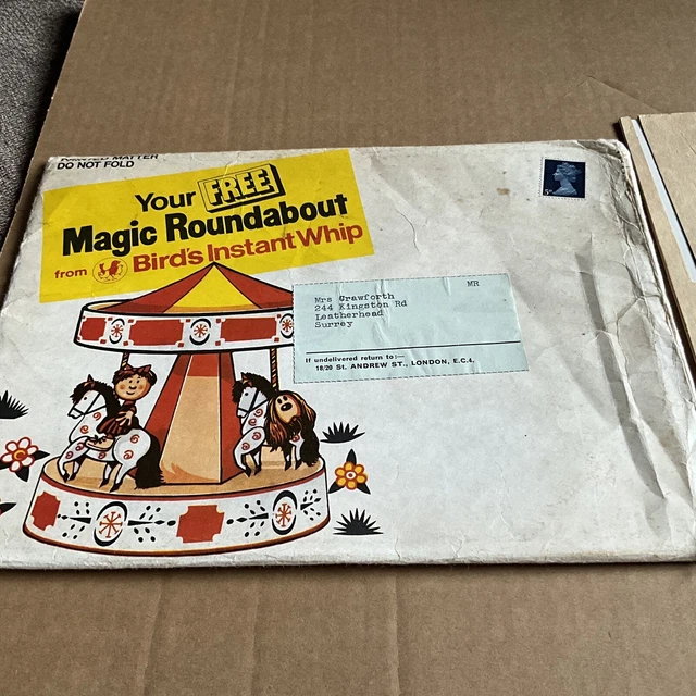 VINTAGE MAGIC ROUNDABOUT Cardboard Push Out Retro 1969 never used Rare ...