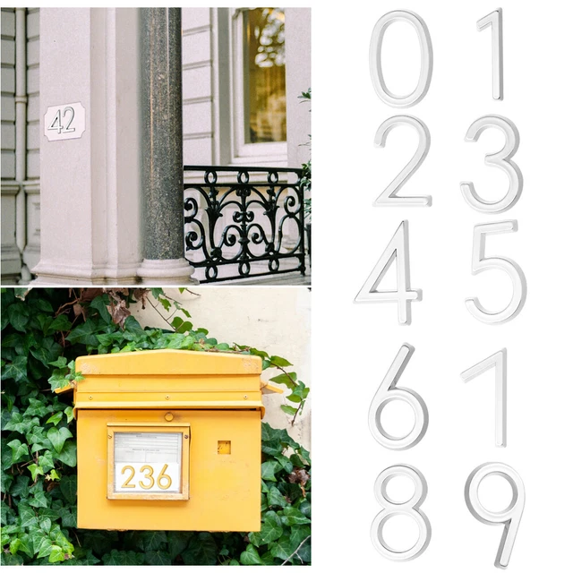 NUMBER SIGNS 3D Mailbox Numbers Stickers Street House Address Numeral ...