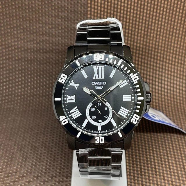 Casio Mtp 1384d 1a Black Dial Analog Roman Numeral Quartz Mens Casual Watch 97 90 Picclick Au