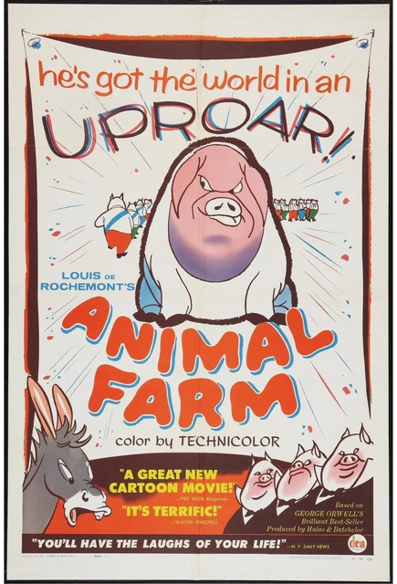ANIMAL FARM MOVIE / film poster - linen backed £299.00 - PicClick UK