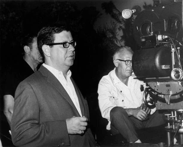DIRECTOR DON WEIS watches action beside cameraman Frank Gaudio - 1965 ...