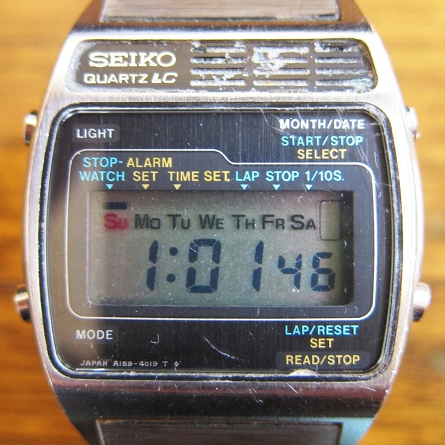 SEIKO LC A159-4019 Quartz Digital LCD Vintage Rare Men's Watch All Original £170.68 - PicClick UK