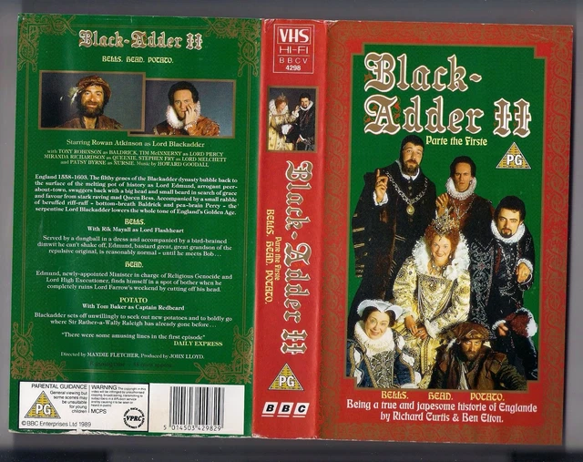 VHS VIDEO BLACK ADDER II Bells. Head. Potato. 1989 BBC £7.00 - PicClick UK
